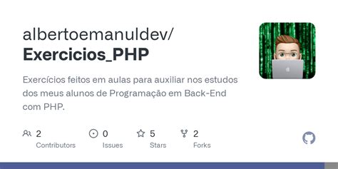 GitHub albertoemanuldev Exercicios PHP Exercícios feitos em aulas para auxiliar nos estudos
