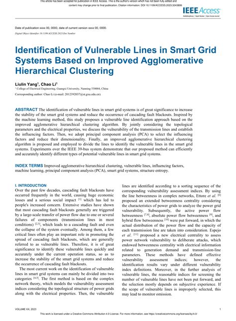 Pdf Identification Of Vulnerable Lines In Smart Grid Systems Based On Improved Agglomerative