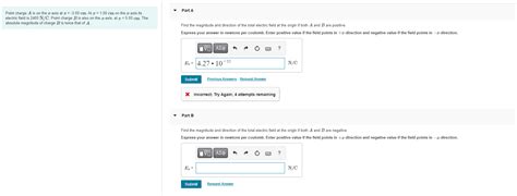 Solved Point Charge A Is On The X Axis At X Cm At Chegg