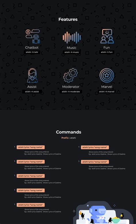 Atishibot Discord Bot Landing Page Behance