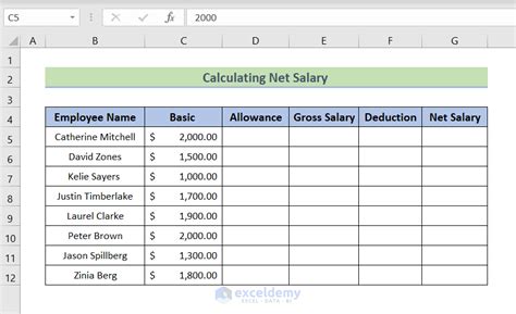 How To Calculate Net Salary In Excel 6 Methods