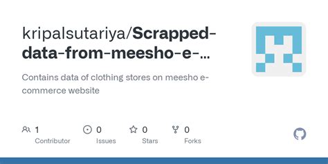 Github Kripalsutariyascrapped Data From Meesho E Commerce Website Contains Data Of Clothing