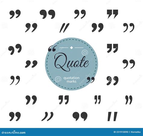 Big Set Black Quotation Marks Circle Frame With Text Quote Stock Vector Illustration Of