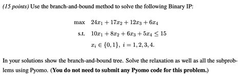 Solved Points Use The Branch And Bound Method To Solve Chegg Com