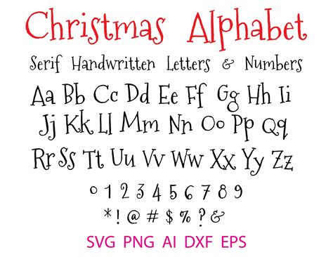 Handwritten Font Svg Serif Font Svg Christmas Font Svg Cute Handwriting Cursive Handwritten