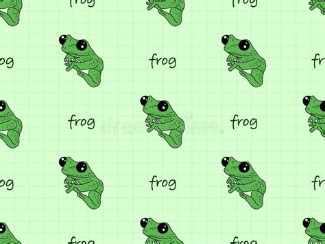 Frog Seamless Pattern On Green Background Stock Illustration
