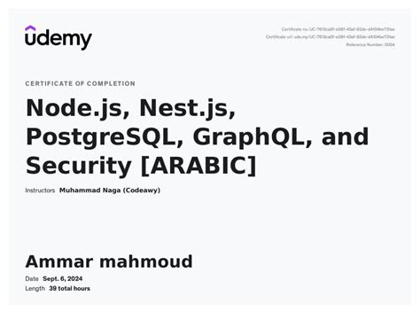 Completed 39 Hours Of Nodejs Course On Udemy Ammar Aglan Posted On The Topic Linkedin