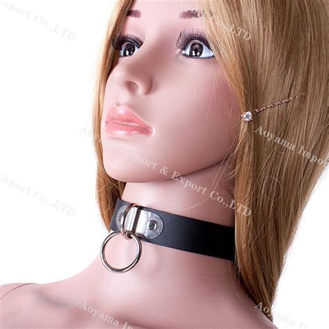 Faux Leather And Metal Neck Restraint Cuff Slave Collar And Leash Fetish