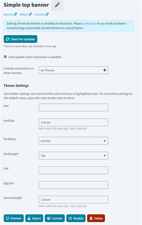 github andersonfpcorrea banner theme component simple discourse banner theme component
