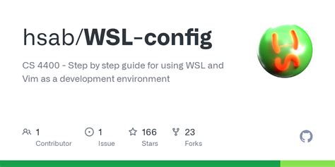 github hsab wsl config cs 4400 step by step guide for using wsl and vim as a development