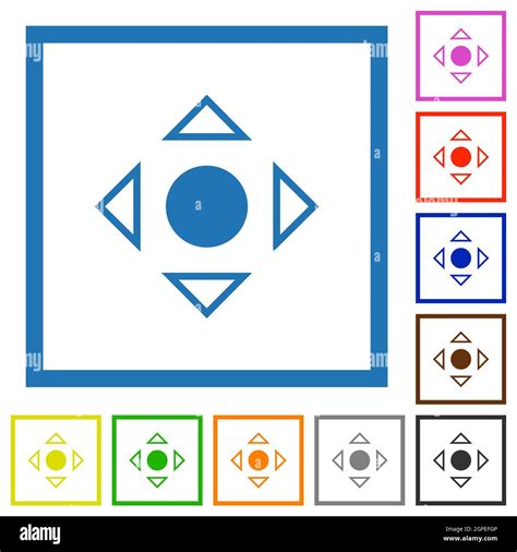 Scrolling Tool Alternate Flat Color Icons In Square Frames On White Background Stock Vector