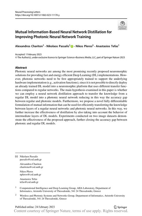 Mutual Information Based Neural Network Distillation For Improving