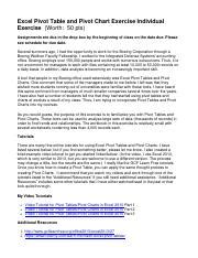 Excel Pivot Table And Pivot Chart Exercise Excel Pivot Table And Pivot Chart Exercise