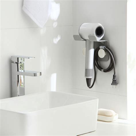 Badu Bg Стойка за сешоар за стенен монтаж Самозалепващ се салонен инструмент Държач за изправяне