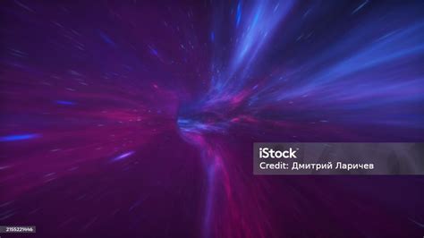 추상 하이퍼 점프는 다른 은하계로 이동합니다 초공간에서 움직이는 워프 터널 웜홀 초고속 우주 여행 개념입니다 3d 일러스트레이션 연속성에 대한 스톡 사진 및 기타 이미지