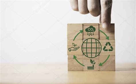 Hand Stacking World And Co2 Reducing Recycle Green Factory Icon For