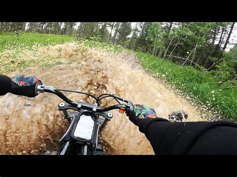 A Rainy Muddy Coleman Mini Bike Ride Pov Trail Riding Youtube