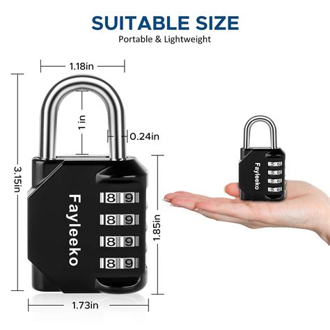 Fayleeko Combination Lock 4 Digit Padlock For School
