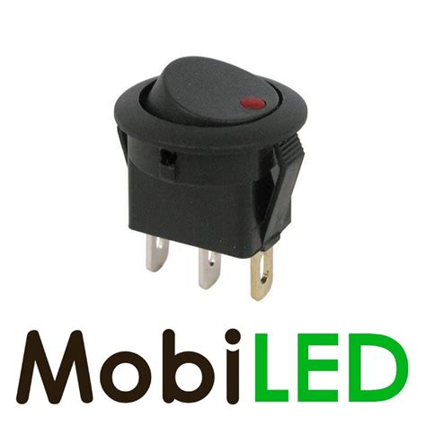 Mobiled Toggle Switch Led 20 Amps 12 Volts Red Mobiled
