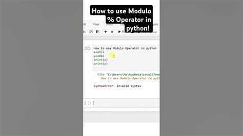 how to use modulo operator in python intelligence logic youtube