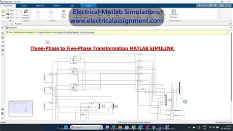 Three Phase To Five Phase Transformation Matlab Simulink Youtube