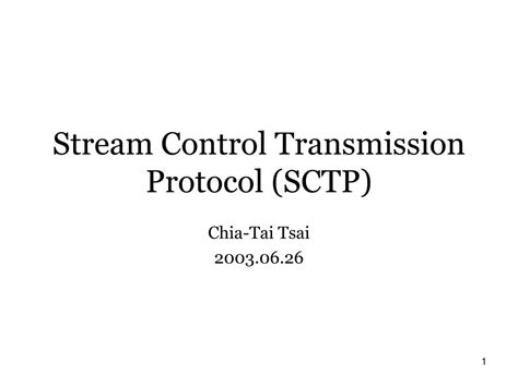 Ppt Stream Control Transmission Protocol Sctp Powerpoint
