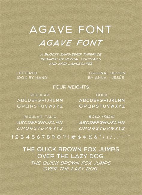 Скачайте бесплатный шрифт Agave современная геометрическая типографика Скачать шрифт