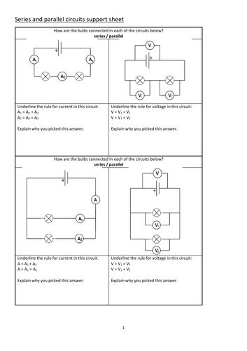 Series Parallel Circuits Igcse Physics Teaching Resources