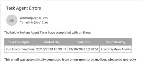 Task Agent Error How To Notifications Kinetic Erp Epicor User