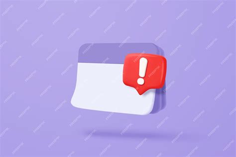 빨간색 위험 주의 벨 또는 비상 알림 경고 개념이 있는 보라색 배경에서 미리 알림 날에 대한 3d 달력 날짜 및 시간 3d 알람