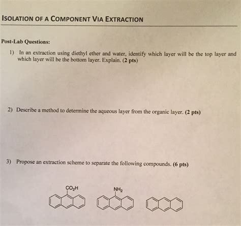 Solved In An Extraction Using Diethyl Ether And Water