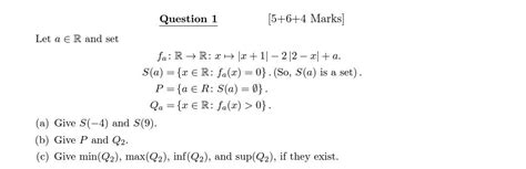 Solved Let A In Mathbb R And Set Begin Aligned Chegg