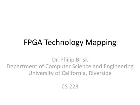 Ppt Fpga Technology Mapping Powerpoint Presentation Free Download
