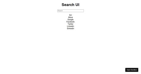 react simple search component codesandbox