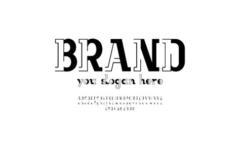 트렌디 한 현대 줄무늬 글꼴 두 개의 검은 줄무늬에서 알파벳 어퍼 케이스와 A에서 Z와 아랍 번호에 소문자 라틴어 문자 0 에서 9 디자인 또는 로고 벡터 일러스트