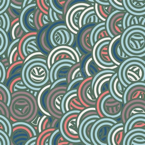 Seamless Concentric Circle In Retro Colors Surface Pattern Design For Print Stock Image Image