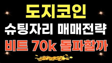 도지코인 슈팅자리 매매전략 단기 186원 지지선 활용법 비트 70k 돌파여부 꼭 확인하세요 Youtube