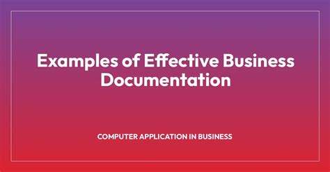 Examples Of Effective Business Documentation • Bcom Institute