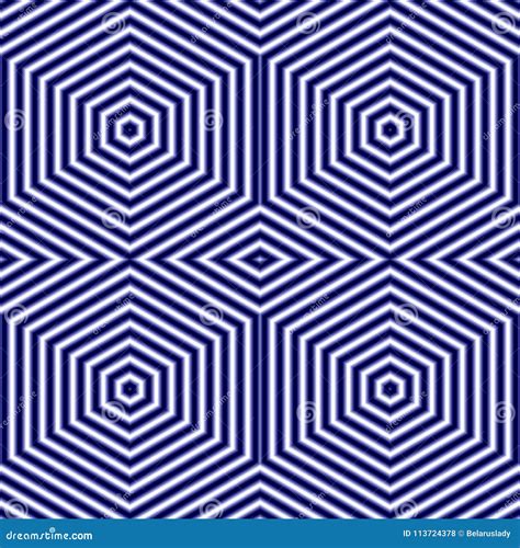 Symmetric Geometric Hexagonal Ornament Effect Optical Illusion Stock