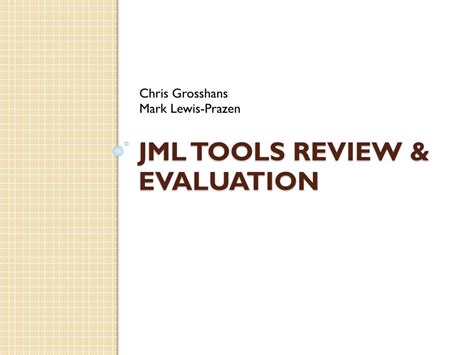 PPT JML Tools Review Evaluation PowerPoint Presentation Free Download ID 1795299