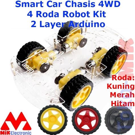 Jual Murah Arduino Smart Car Chassis 4 Roda Smartcar Casis Mobil 2 Layer 4wd Tokmi99 Kualitas