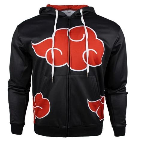 Naruto Shippuden Akatsuki Clan Black Anime Zip Hoodie Anime Hoodie Shop