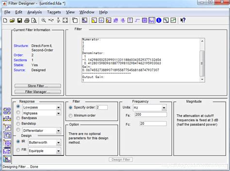 Matlab的数字滤波器设计（iir Fir）二阶模拟iir带通滤波器 Csdn博客
