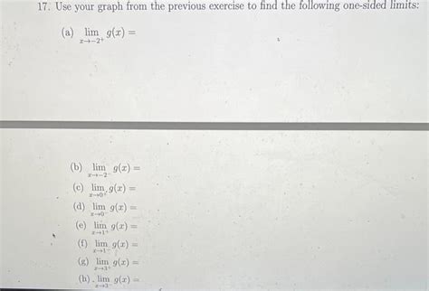 Solved One Sided Limits Sketch An Accurate Graph Of The