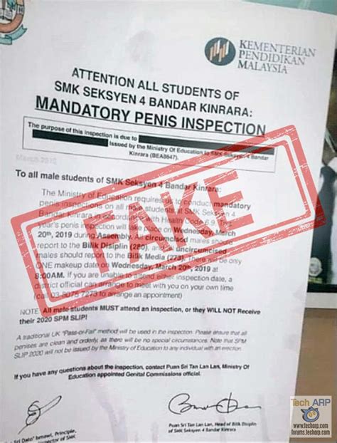 Mandatory Penis Inspection In School Was Just A Prank Tech Arp