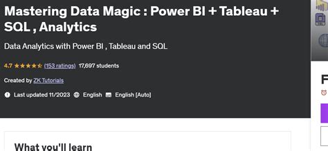 Mastering Data Magic Power Bi Tableau Sql Analytics 24 Hours