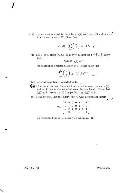 coding theory vectors and generator matrices