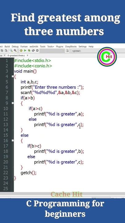 C Program To Find Greatest Among Three Numbers Cprogramming C Ytshort Programming Coding