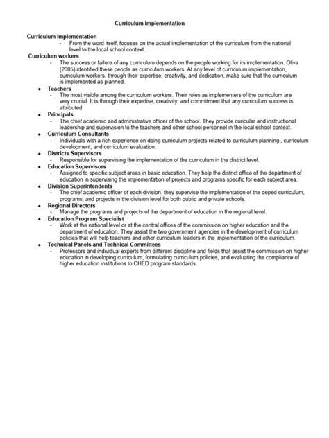 Curriculum Implementation Pdf Curriculum Teachers
