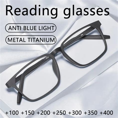 Fg Titanium Reading Glasses Men Tr90 Anti Blue Light Computer
